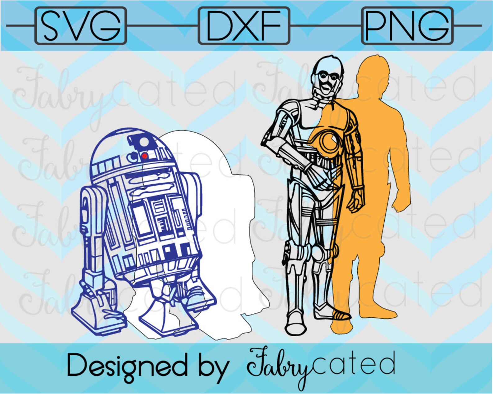 R2D2 C3PO SVG DXF Bundle: Layered Cut File for Cricut Silhouette ...
