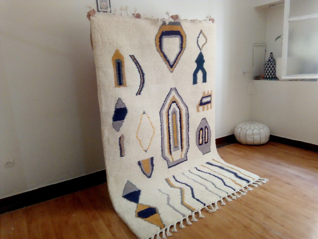 Moroccan Beni Ourain Style 8.1x5.4ft / 247x165cm Approx , Multi Color ...