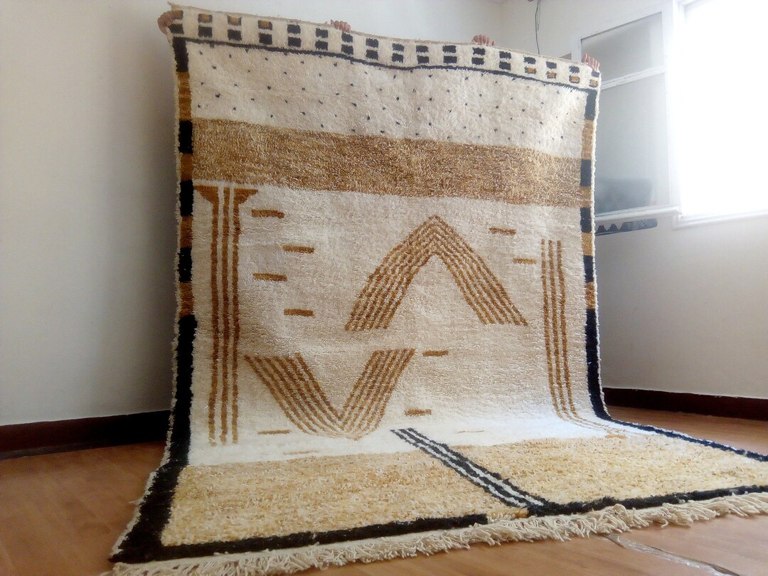 Moroccan Handmade Rug ,beni Ourain Style Morocco Wool Berber Rug ...
