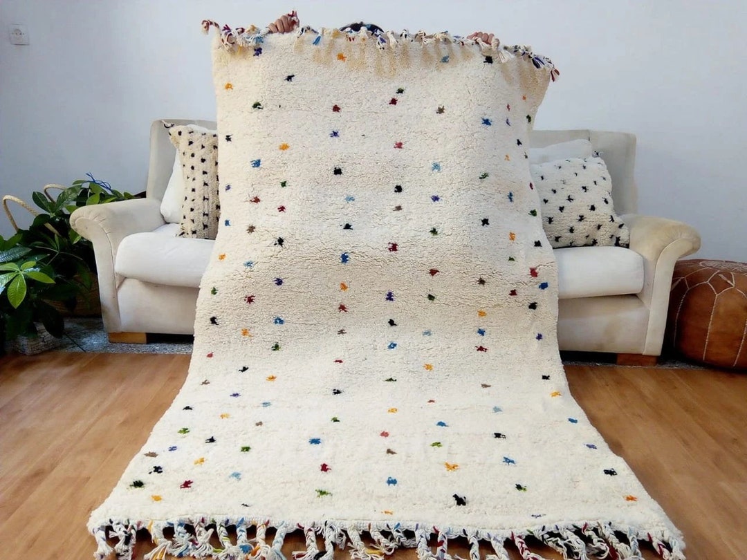 Beni Ouarain Woven Rug Style Colored Dots Rug Dotty Morocco Polka Rug ...