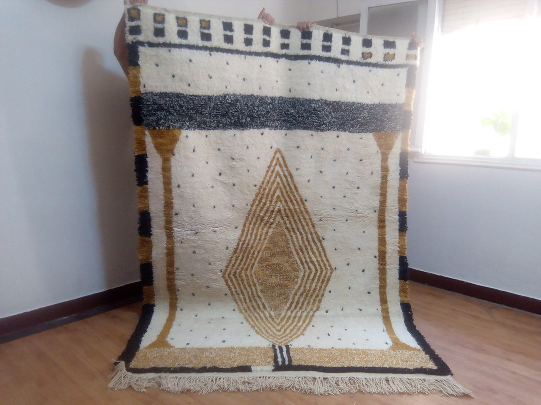 Moroccan Handmade Rug ,beni Ourain Style Morocco Wool Berber Rug ...