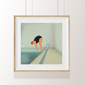 Swimmer Illustration Print, Quirky Feminine Art (digital Download) - Etsy