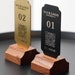 Personalized Logo Stand: Brass/metal Sign With Wooden Base - Etsy