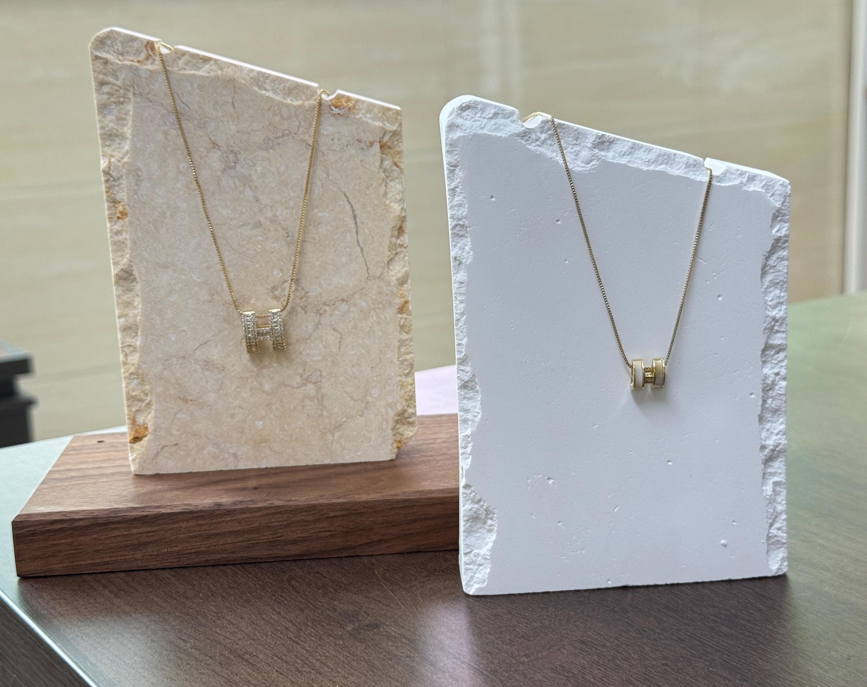 White Marble Jewelry Display Set | Ring & Necklace Stand | Boutique ...
