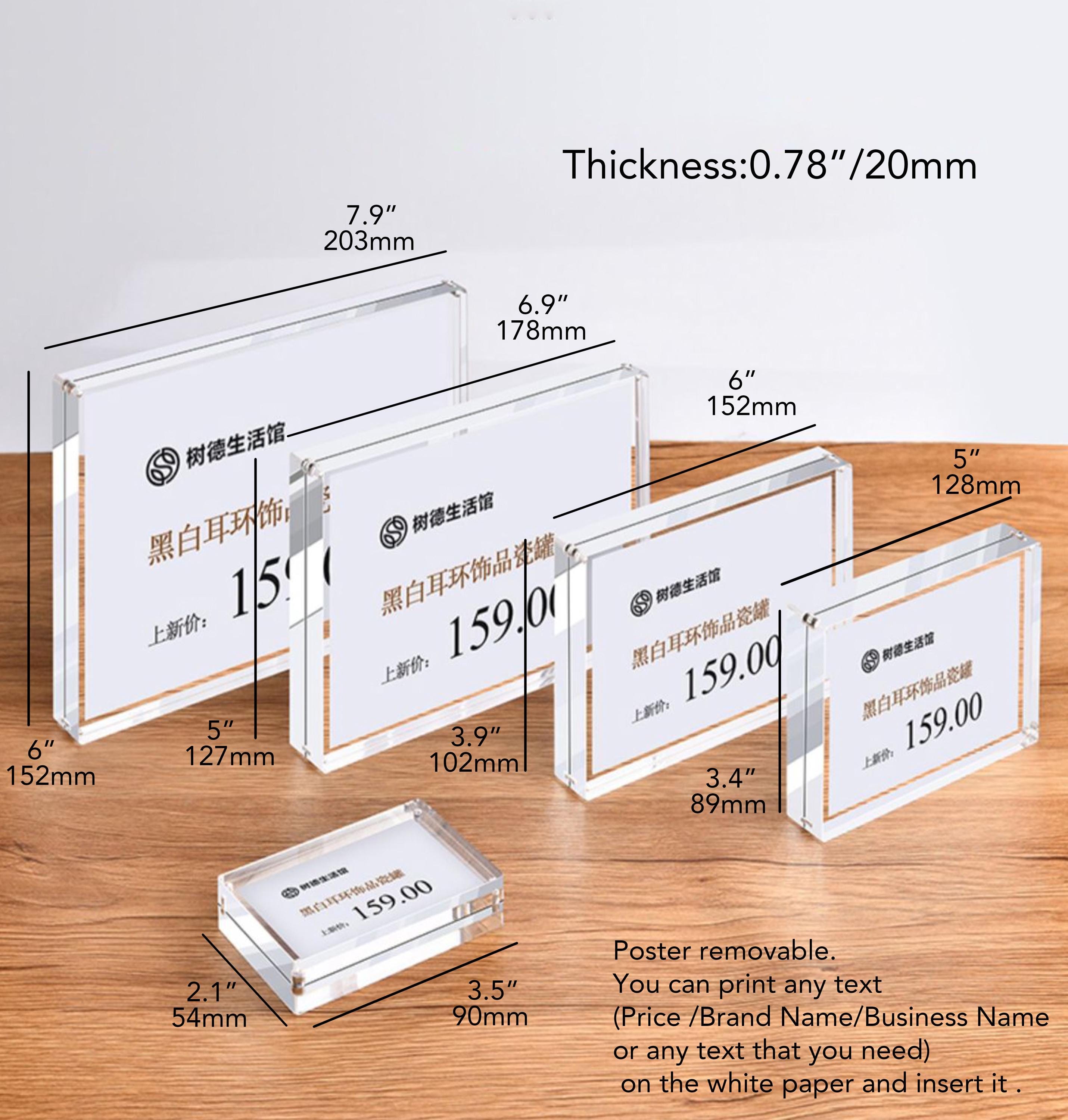 Clear Acrylic Tag Display Stand | Retail Label Stand | Custom Sizes - Etsy