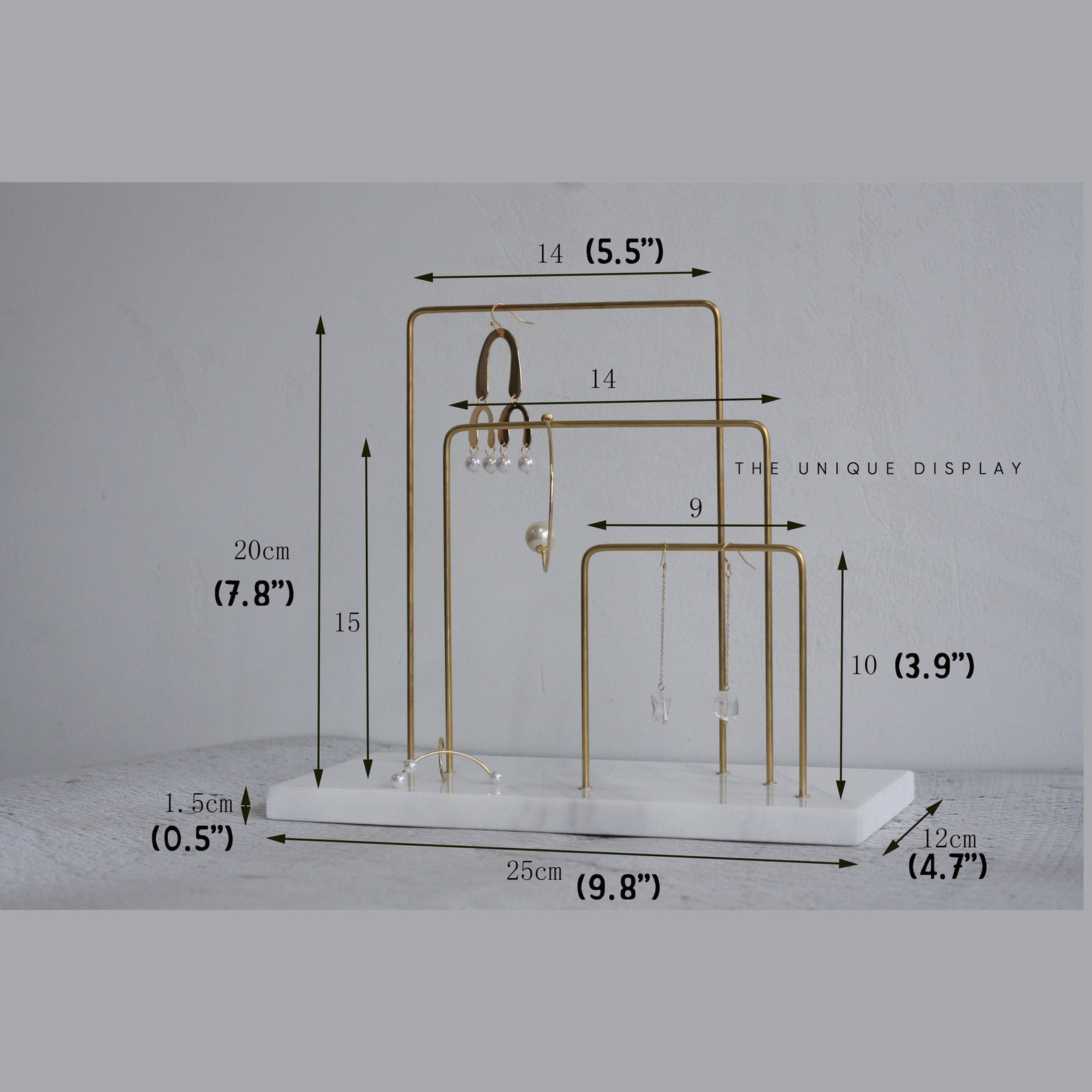 Marble & Brass Earring Stand: Chic Jewelry Display - Etsy