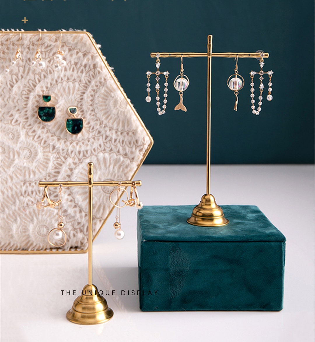 Brass Earring Stand: Long Earring Holder, Jewelry Organizer - Etsy