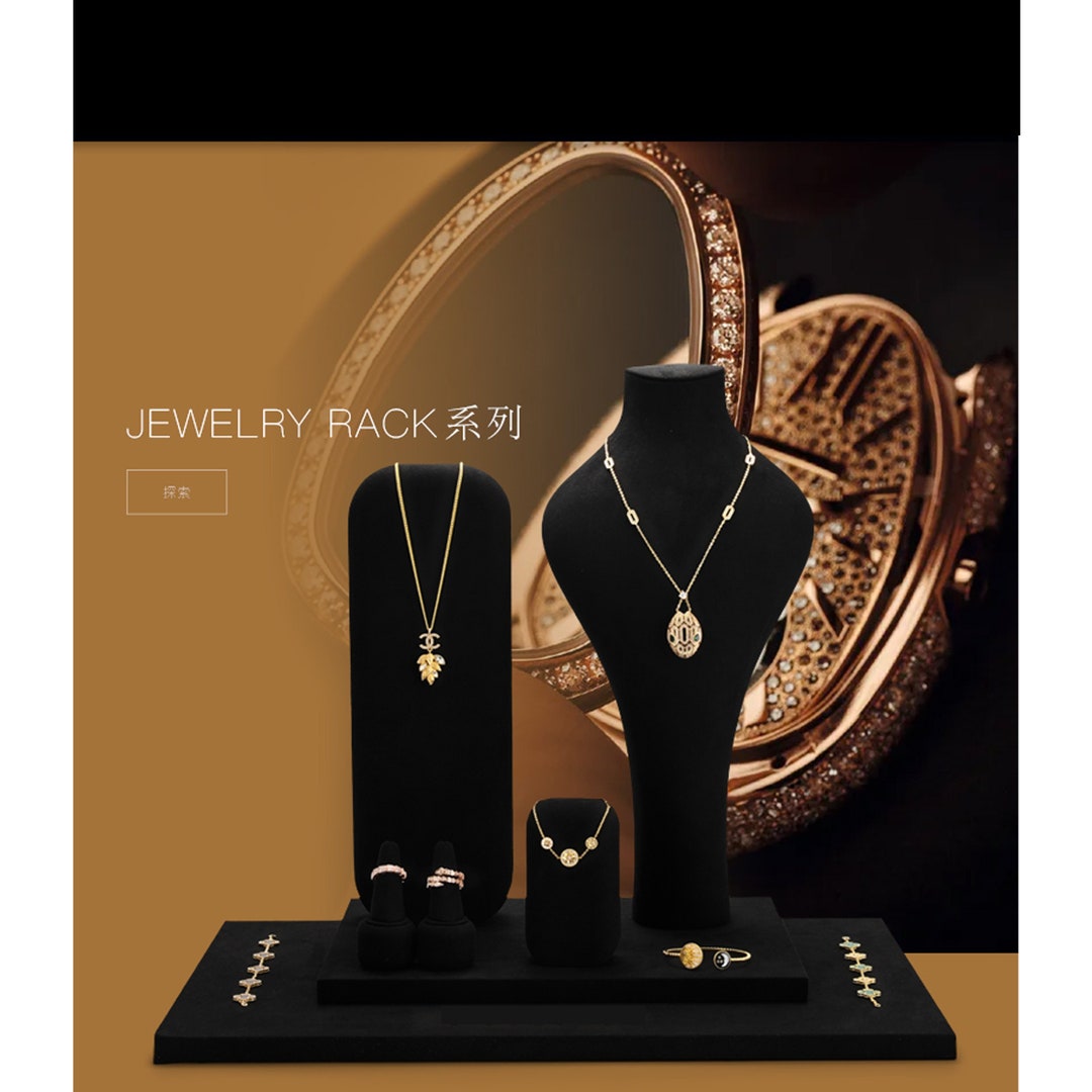 Black Jewelry Display, Jewelry Display Set, Jewelry Organizer, Jewelry ...