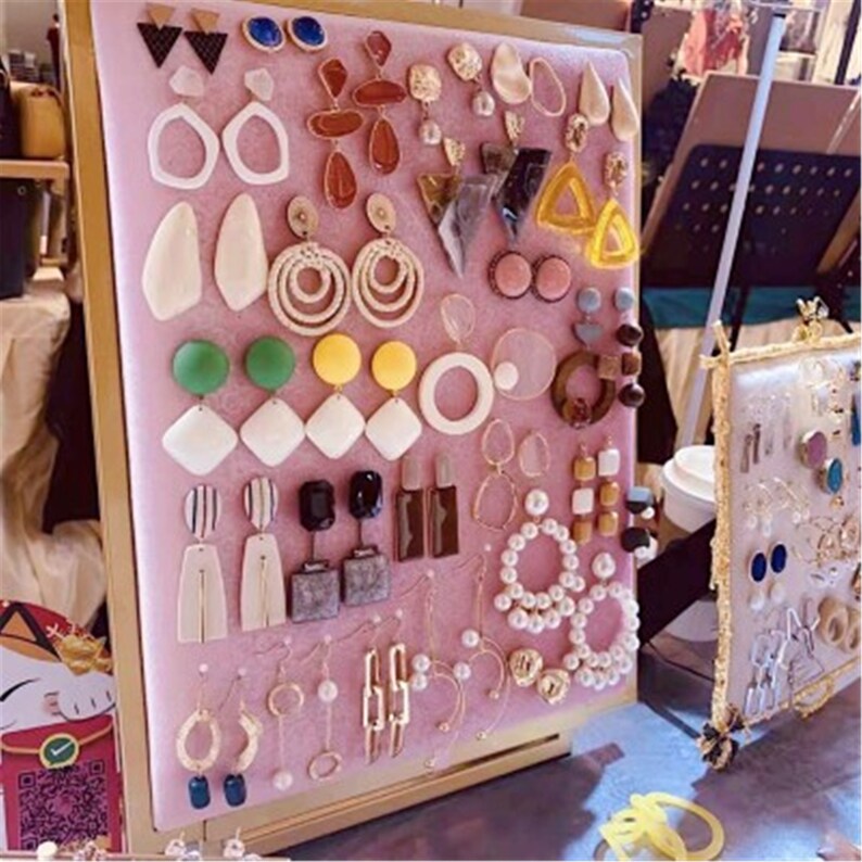 Velvet Earring Display Frame Velvet Jewelry Display Earring - Etsy