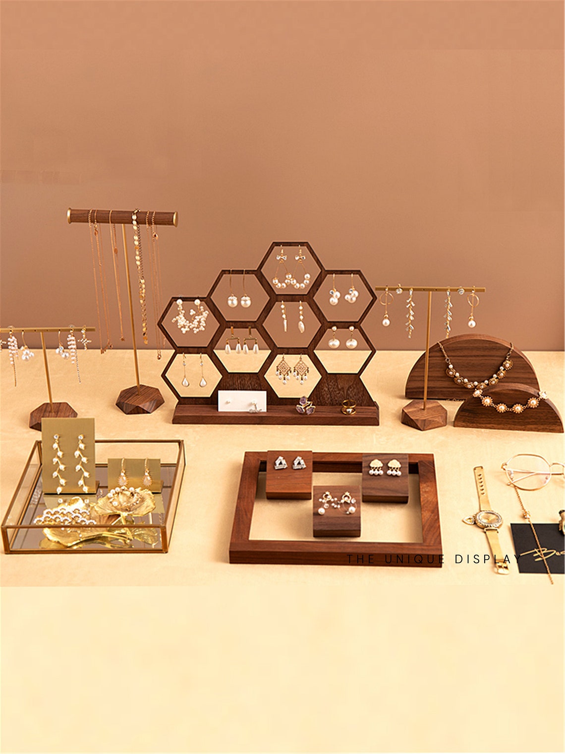 Wood Earrings Display Stand Stud Earrings Display Minimalist - Etsy