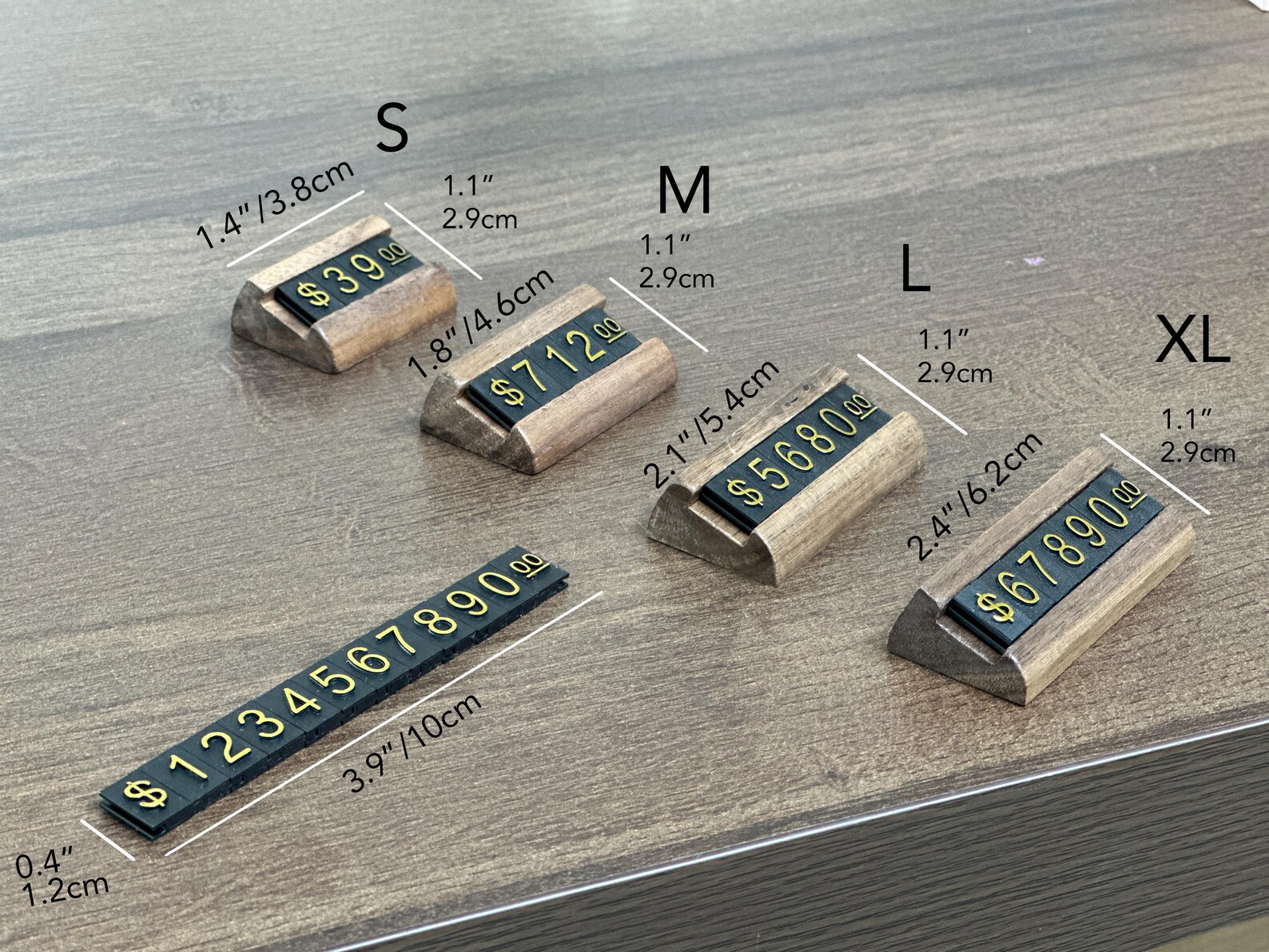 Walnut Price Tag: Adjustable Number Blocks for Retail Display - Etsy