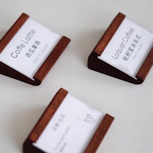 Branding Stand, Business Card Holder, Price Tag, Brand Sign, Wooden ...