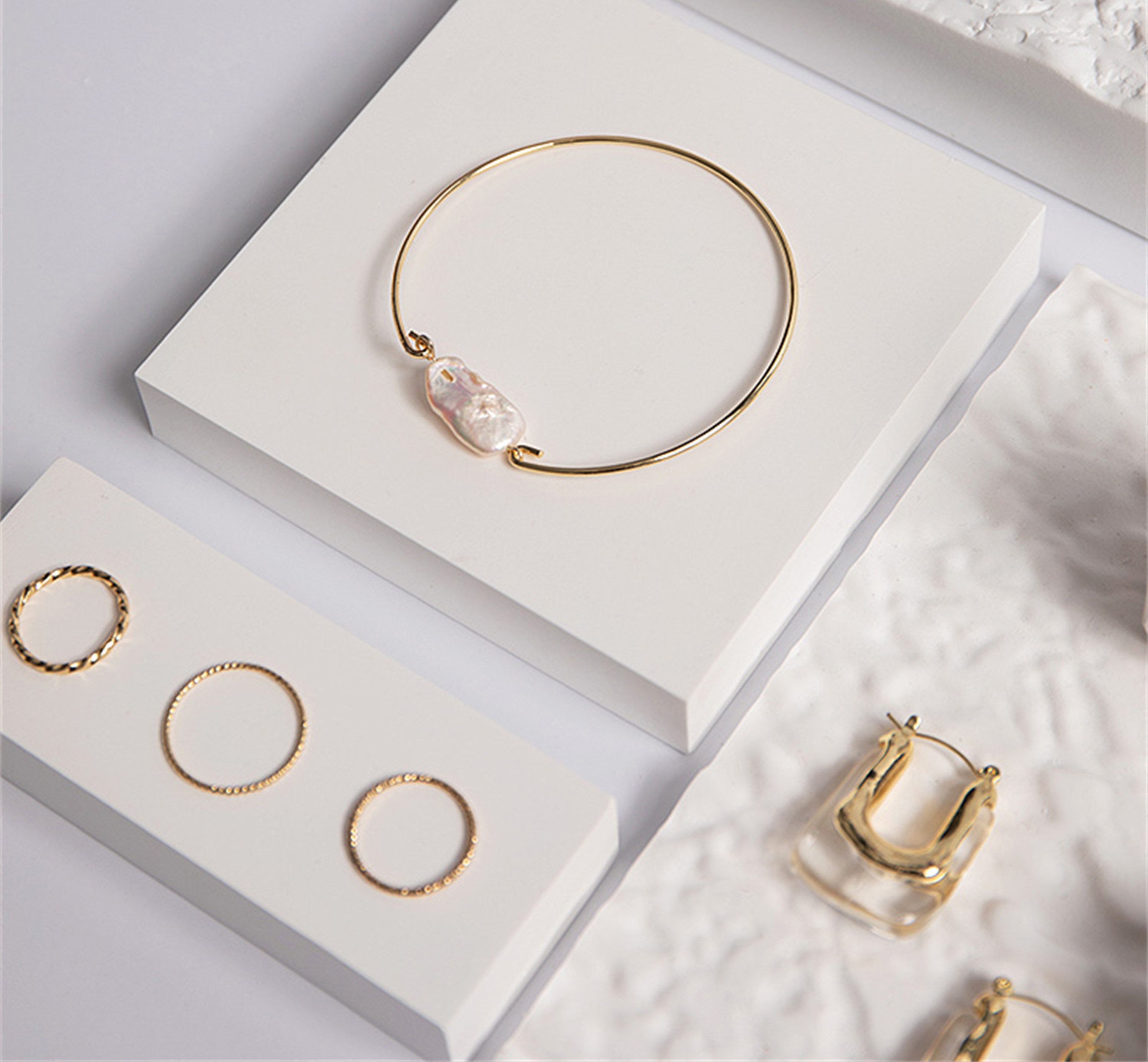 White Plaster Jewelry Display Set: Earring & Ring Holder - Etsy