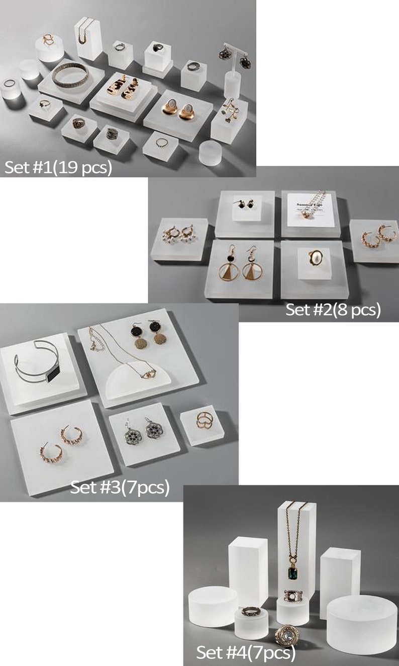 Matte Acrylic Jewelry Display Set Acrylic Jewelry Stand - Etsy