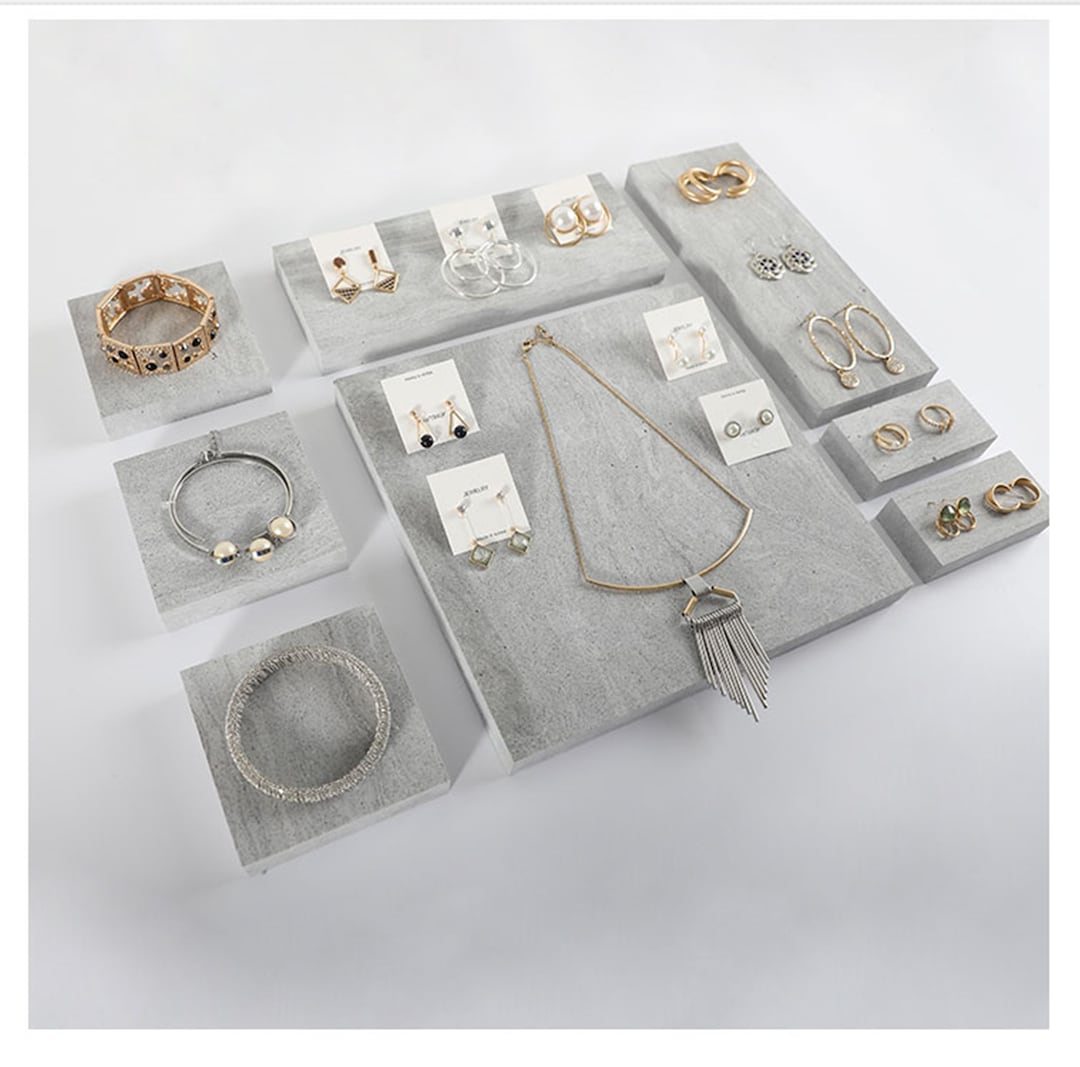Grey Rock Jewelry Display Set, Rock Jewelry Stand, Jewelry Organizer ...