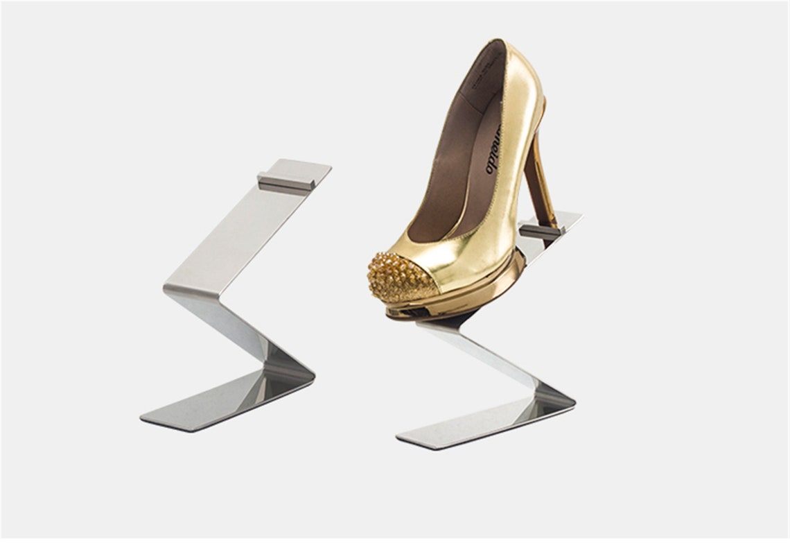 Silver Stainless Steel Shoe Display Stand Holder Shoe Rack | Etsy