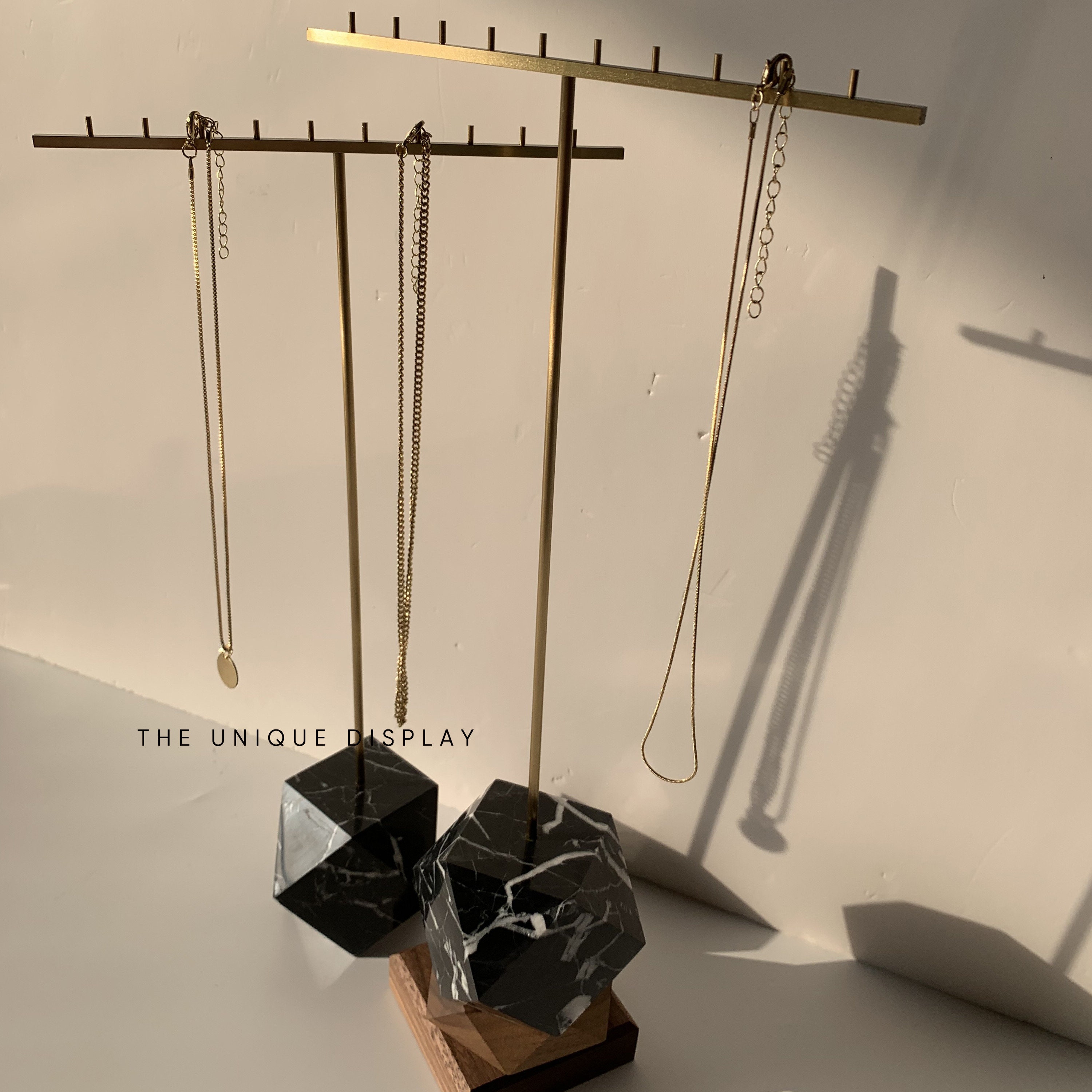 Black Marble Jewelry Display White Jewelry Organizer Stand - Etsy