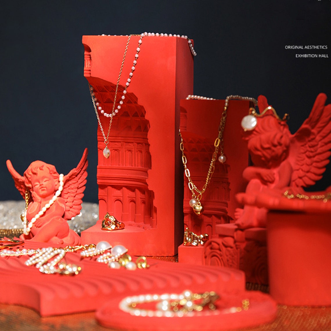 Retro Jewelry Display Red Plaster Jewelry Display Necklace - Etsy