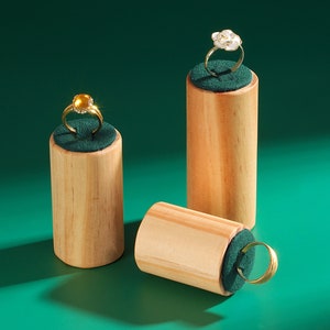 Solid Wood Ring Holder, 3 Pcs Ring Display Stand, Jewelry Showcase ...