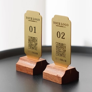 Personalized Logo Stand: Brass/metal Sign With Wooden Base - Etsy