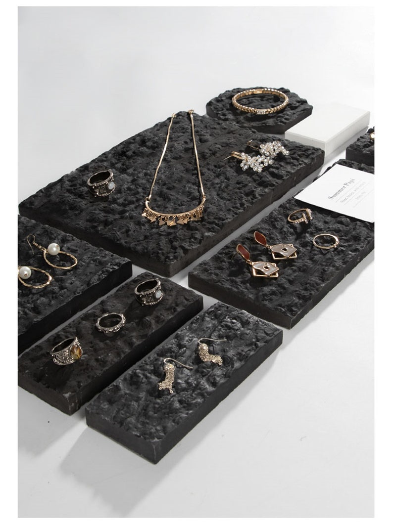 Black Rock Soil for Jewelry Display Jewelry Display Set Rock - Etsy