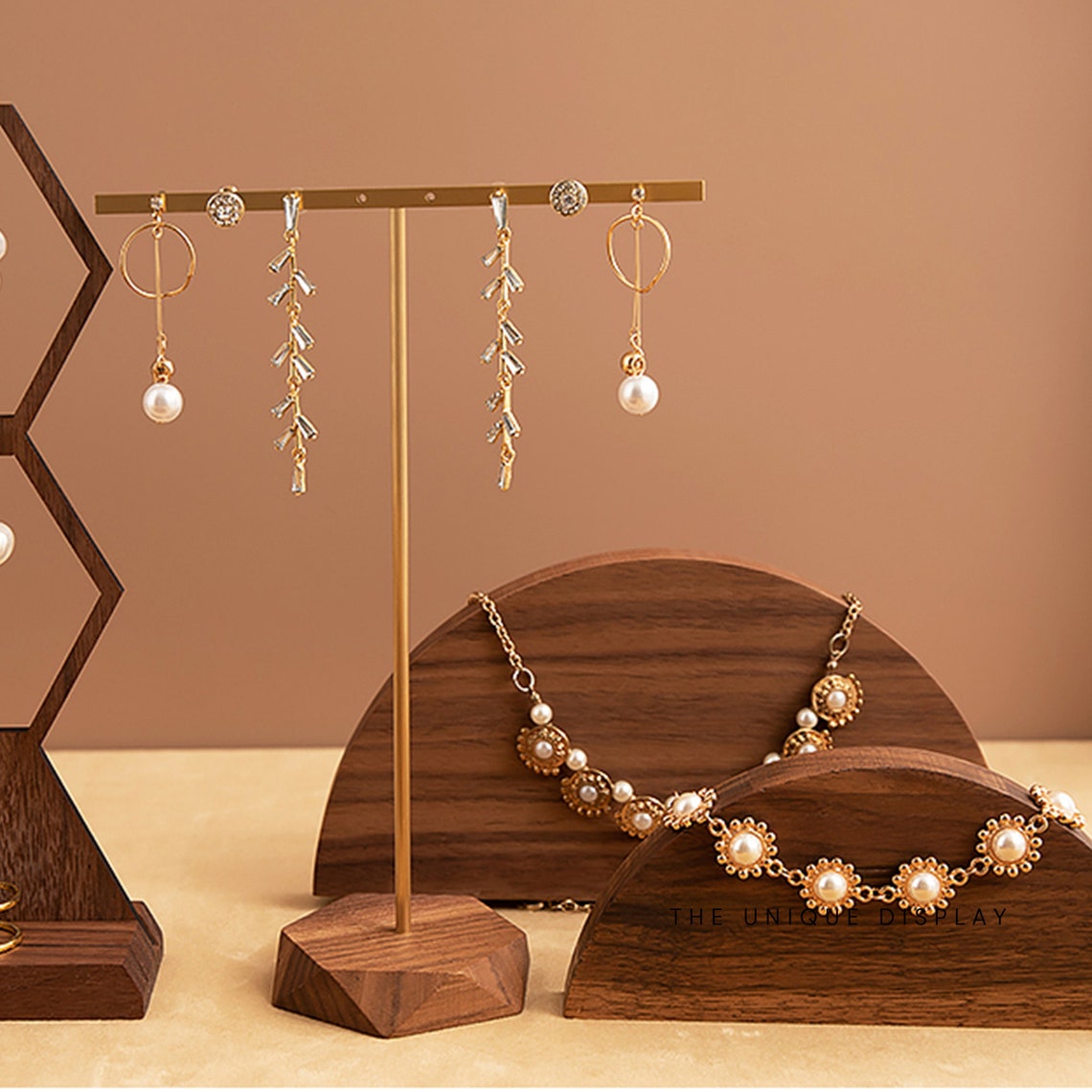 Wood Earrings Display Stand Stud Earrings Display Minimalist - Etsy