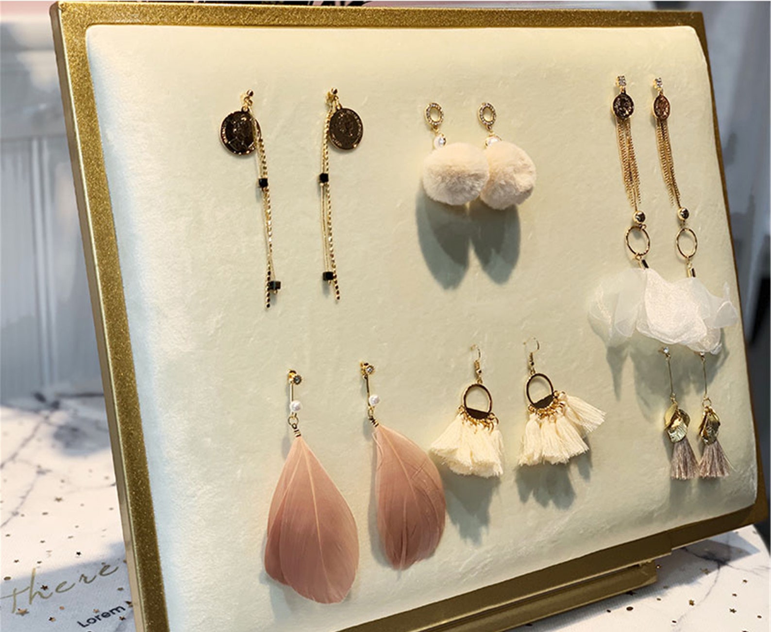 Velvet Earring Display Frame Velvet Jewelry Display Earring - Etsy