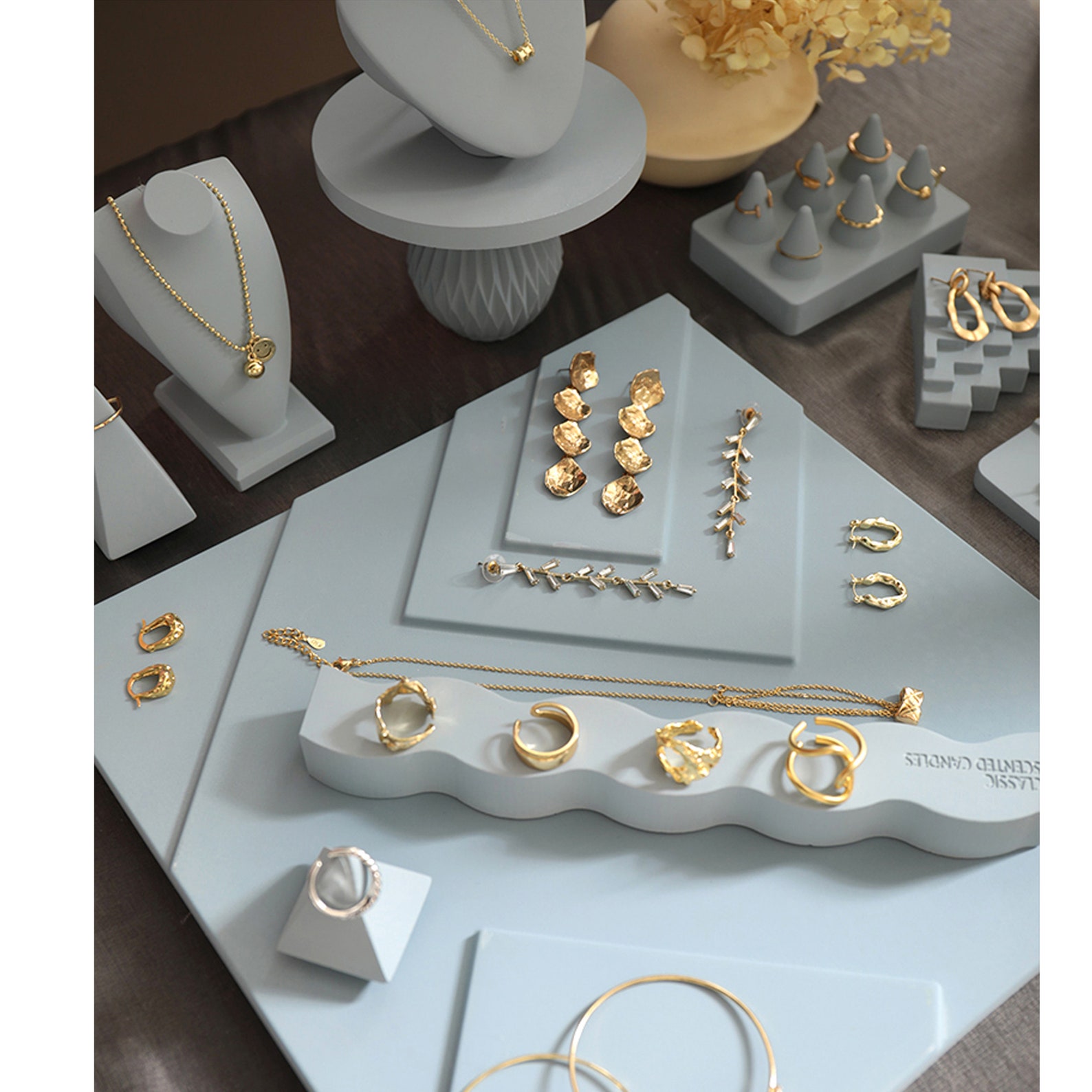 Jewelry Organizer Grey Plaster for Jewelry Display Jewelry - Etsy