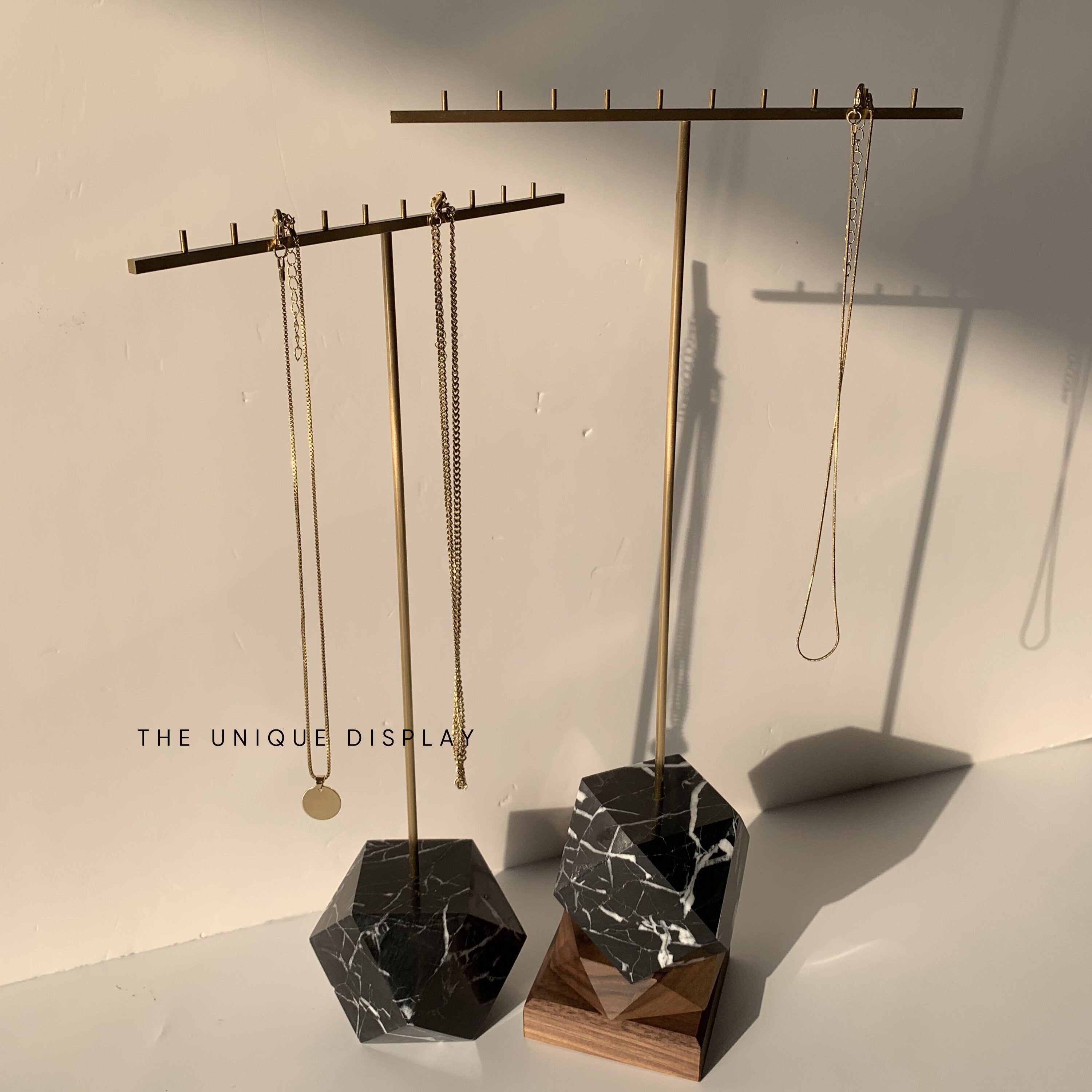 Black Marble Jewelry Display White Jewelry Organizer Stand - Etsy