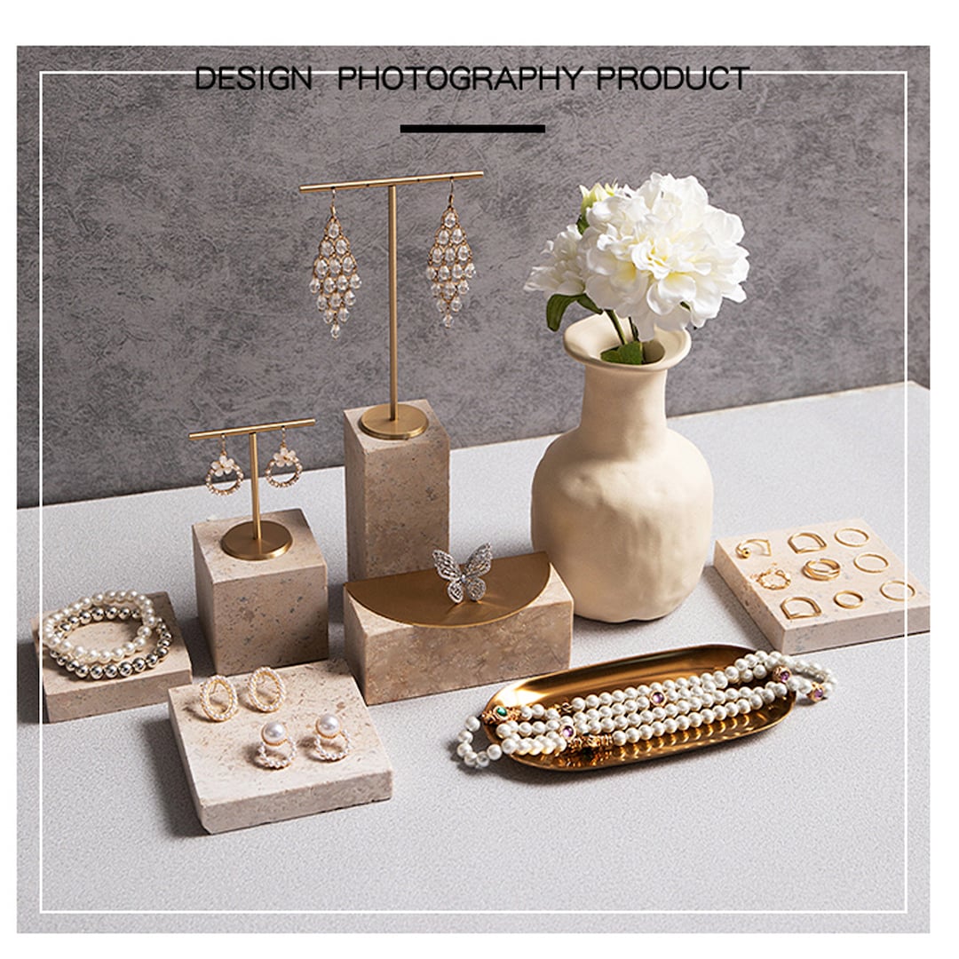 Natural Stone Jewelry Display: Gold Retail Organizer - Etsy