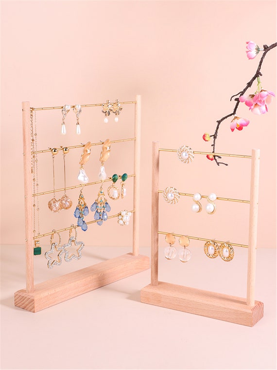 Wood Earring Stand Earring Display Holder Wood Jewelry - Etsy