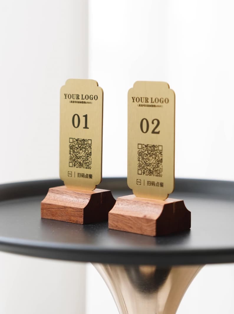 Personalized Logo Stand: Brass/metal Sign With Wooden Base - Etsy