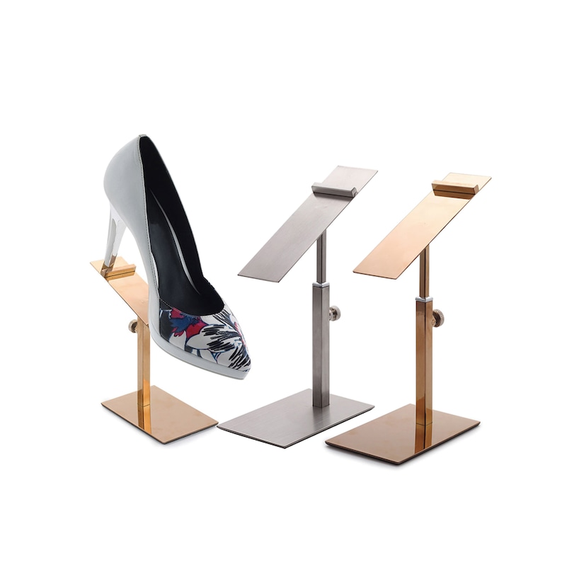 Adjustable Height Stainless Steel Shoe Display Stand: Retail Rack - Etsy
