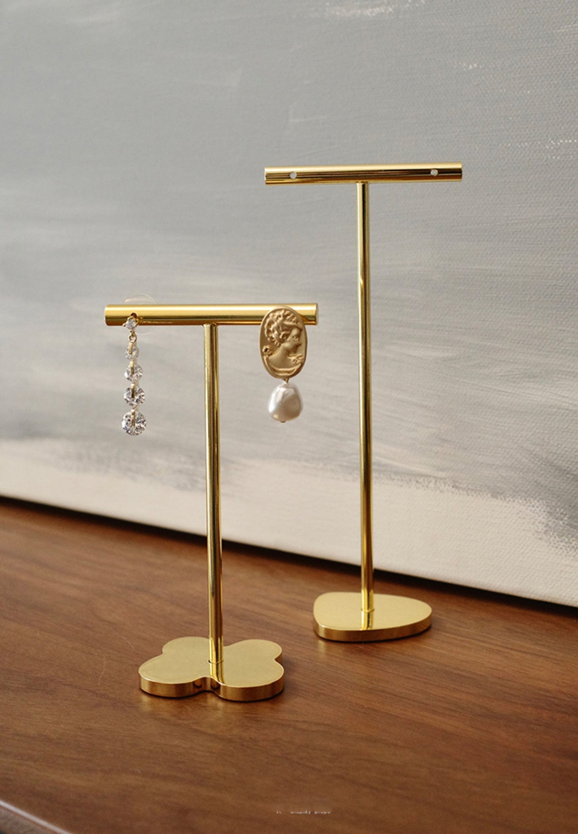 Gold Metal Earring Holder Earring Stand Jewelry Organizer - Etsy