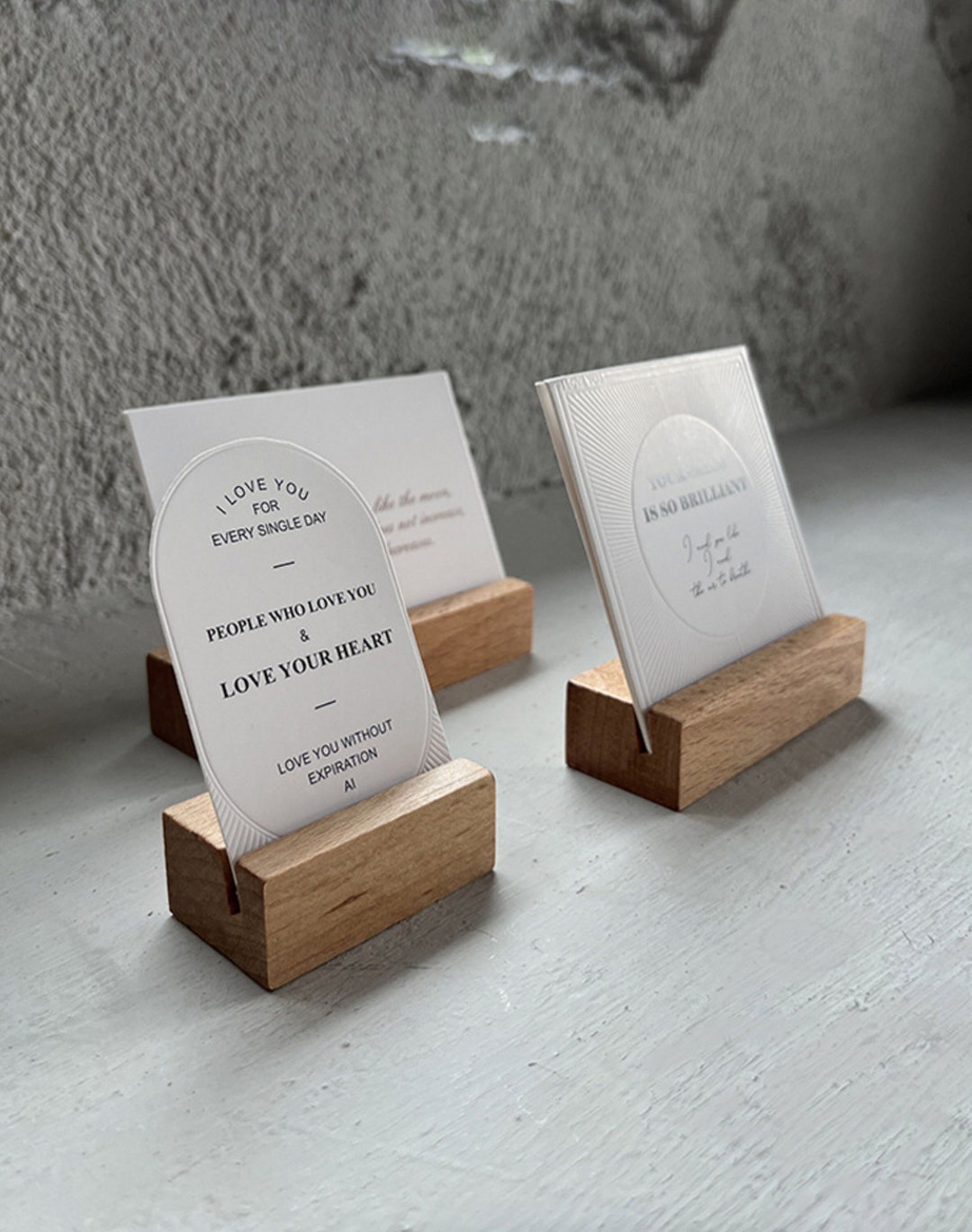 Branding Stand, Business Card Holder, Price Tag, Brand Sign, Wooden ...