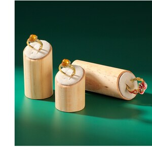 Solid Wood Ring Holder, 3 Pcs Ring Display Stand, Jewelry Showcase ...