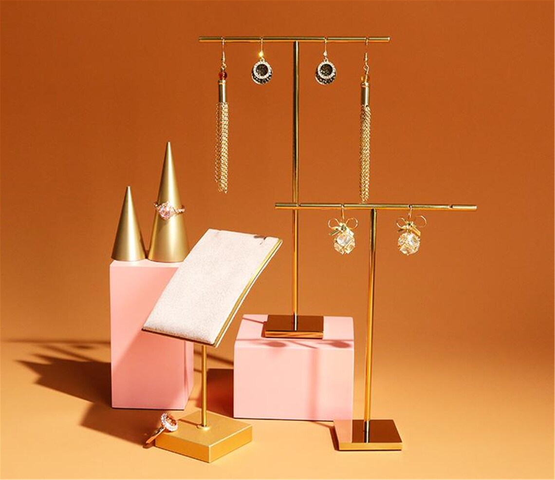 Gold Metal Earring Holder Earring Stand Jewelry Organizer - Etsy