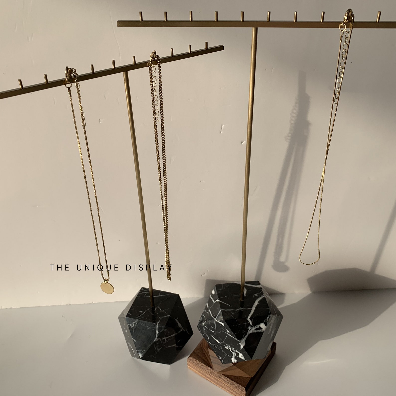 Black Marble Jewelry Display White Jewelry Organizer Stand - Etsy