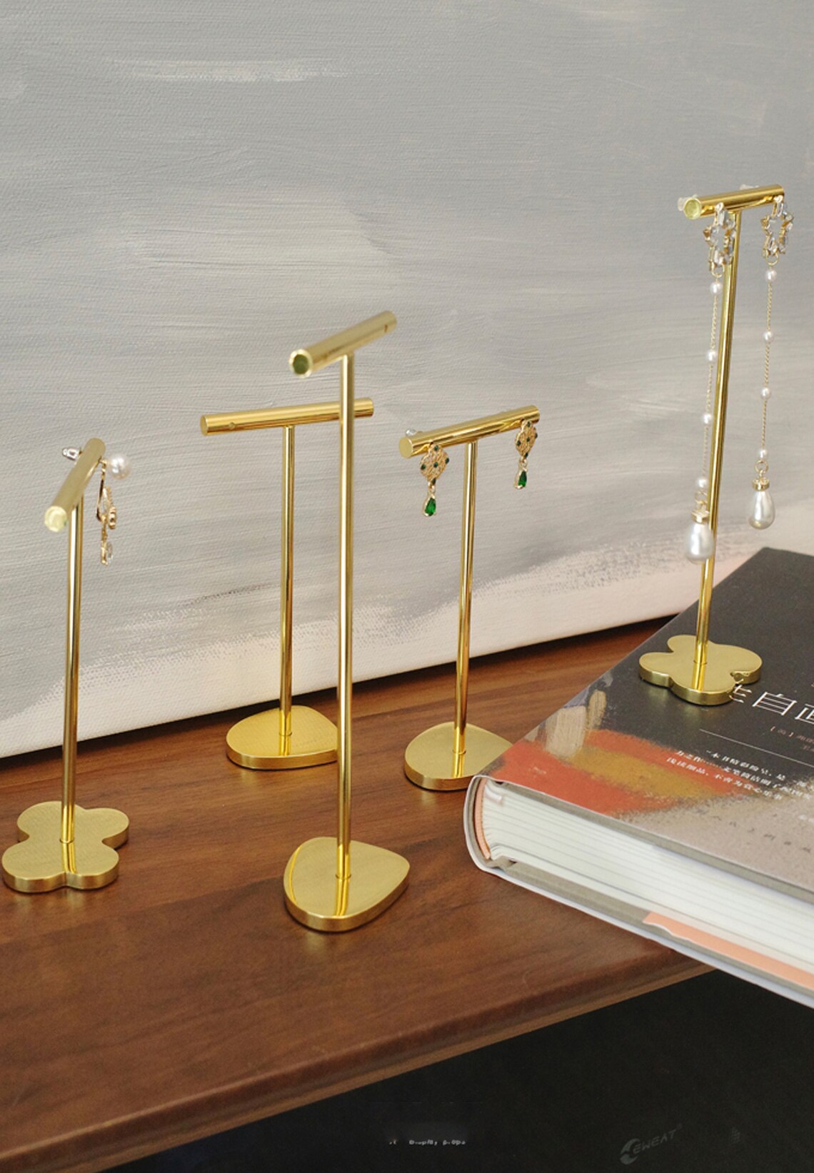Gold Metal Earring Holder Earring Stand Jewelry Organizer - Etsy