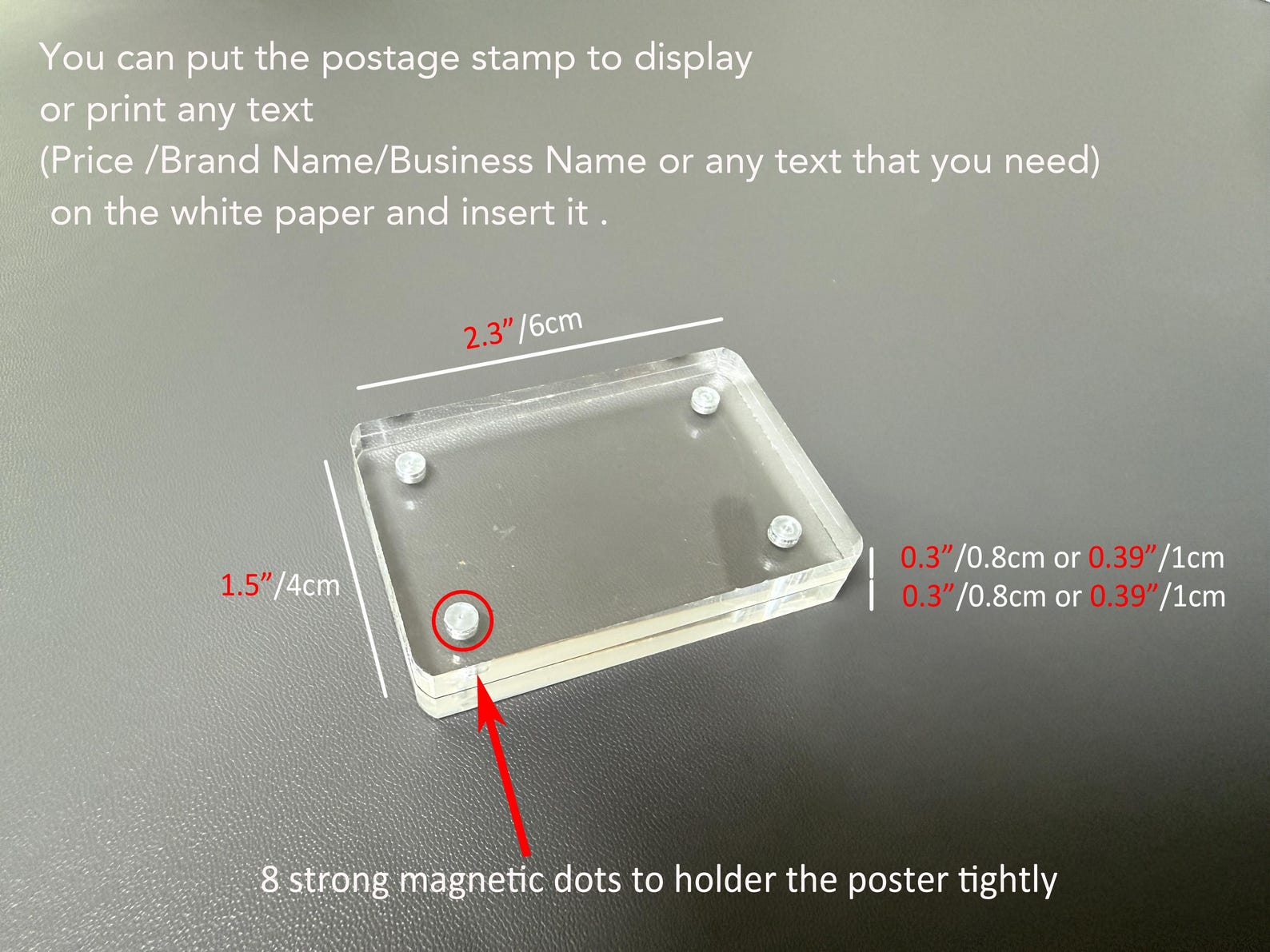 Clear Acrylic Postage Stamp Display: Magnetic Price Tag Sign 4x6x1cm - Etsy