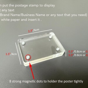 Clear Acrylic Postage Stamp Display: Magnetic Price Tag Sign 4x6x1cm - Etsy