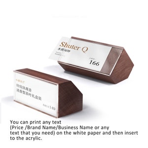 Price Tag, Brand Sign, Wood Acrylic Price Tag, Price Tag for Jewelry ...
