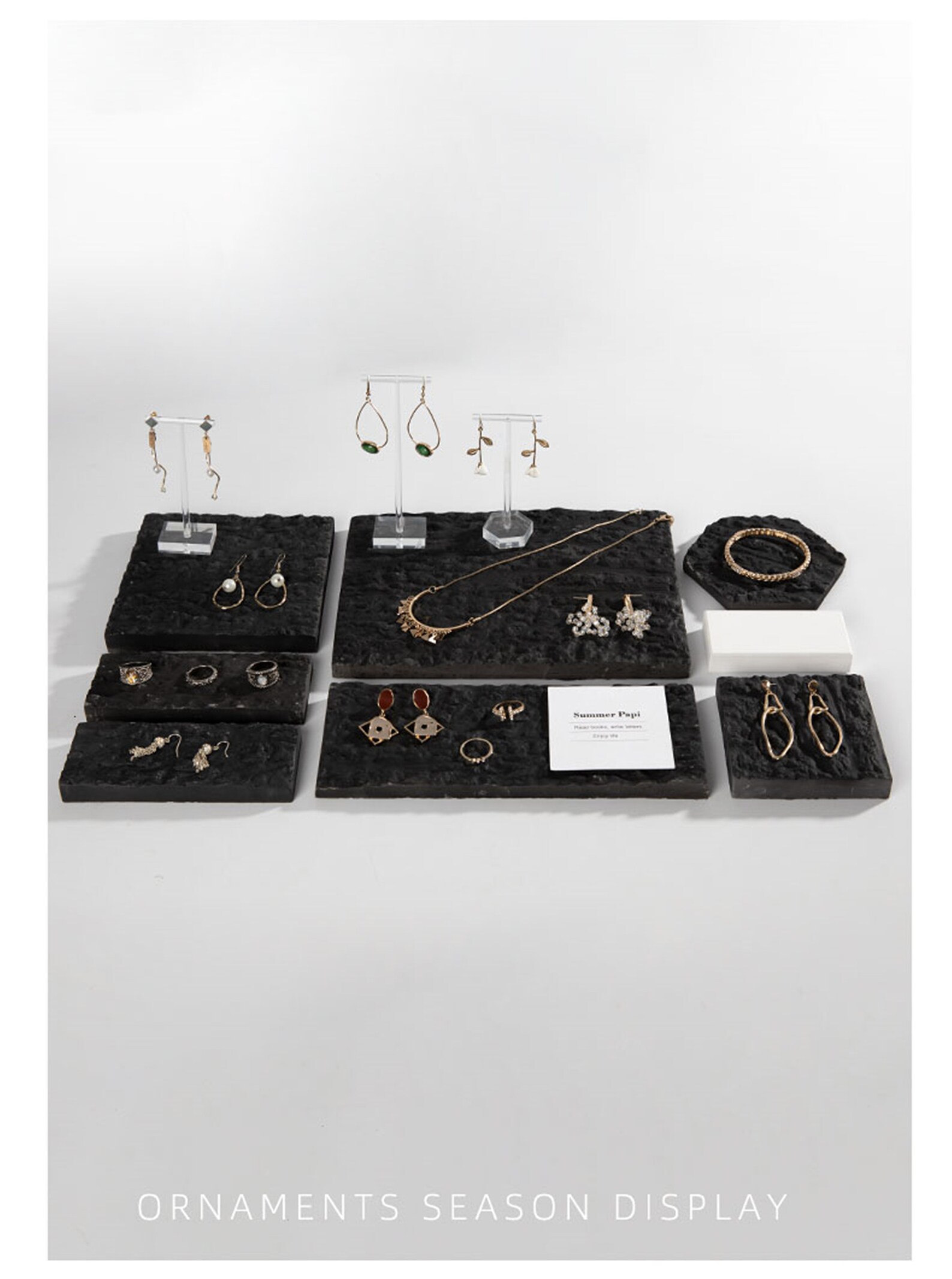 Black Rock Soil for Jewelry Display Jewelry Display Set Rock - Etsy