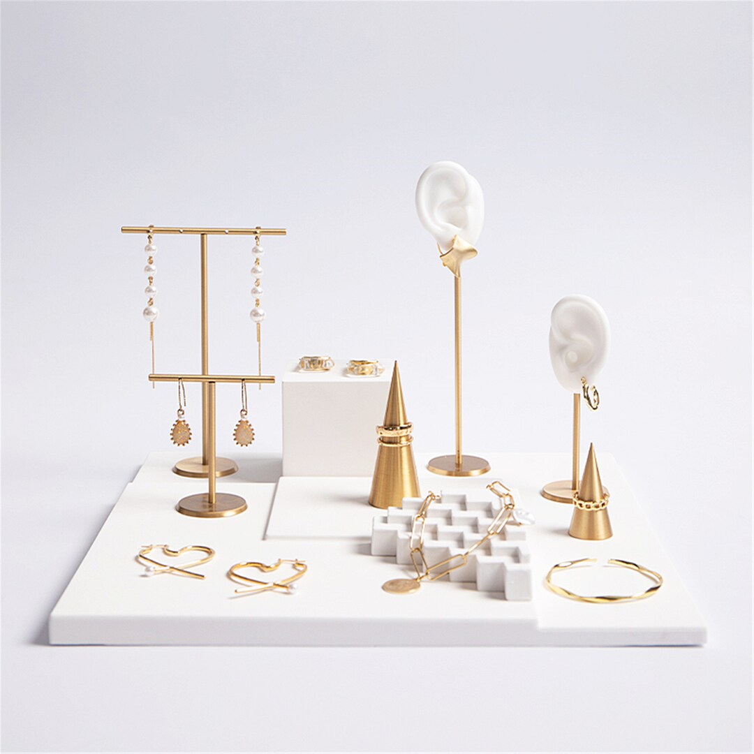 White Plaster & Metal Jewelry Display Set: Craft Fair Retail Display - Etsy