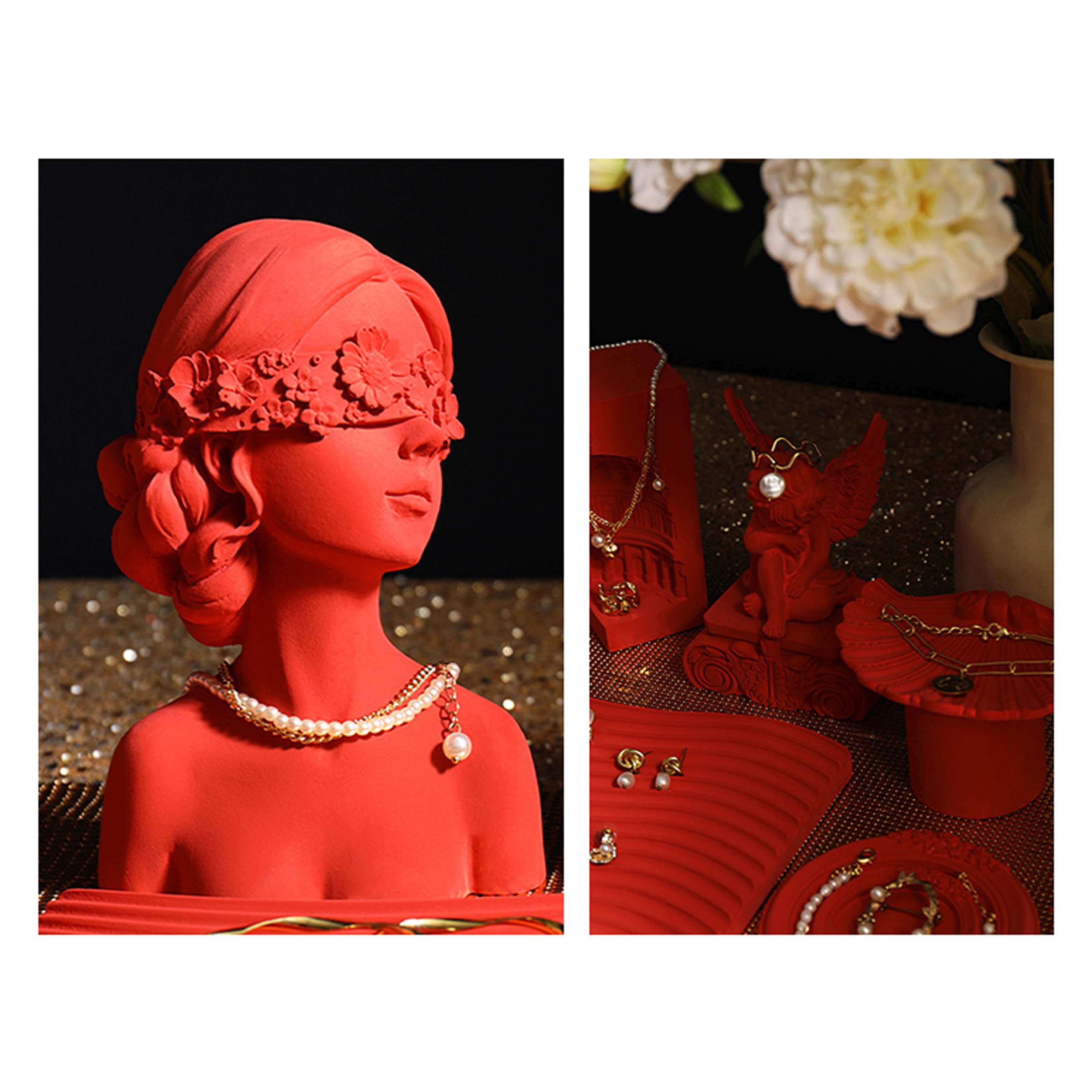 Retro Jewelry Display Red Plaster Jewelry Display Necklace - Etsy