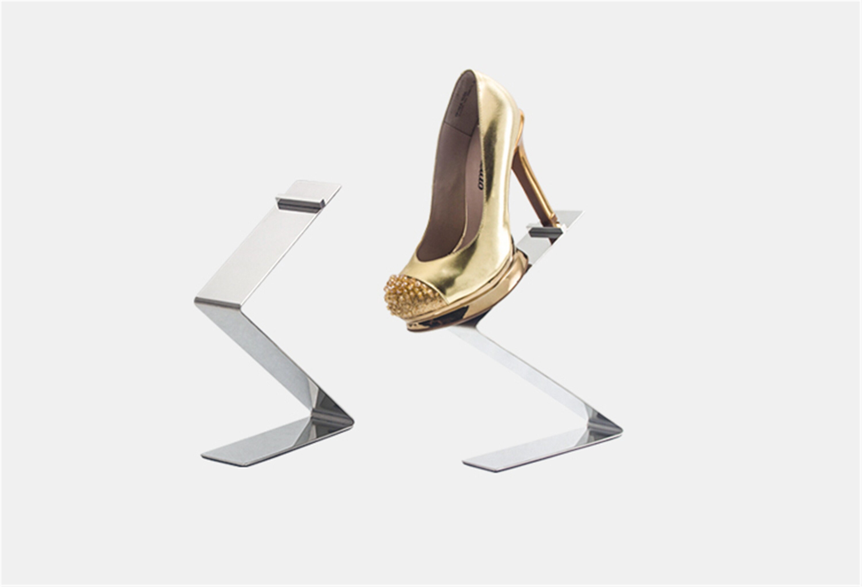 Silver Stainless Steel Shoe Display Stand Holder Shoe Rack | Etsy