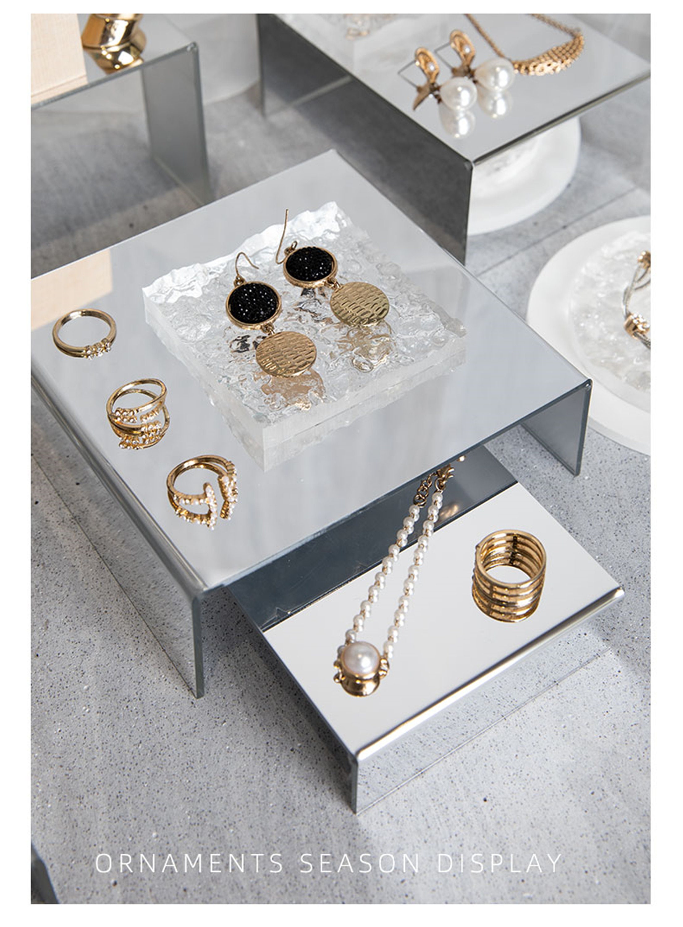 Mirror Acrylic Jewelry Display Set Acrylic Jewelry Stand - Etsy Australia