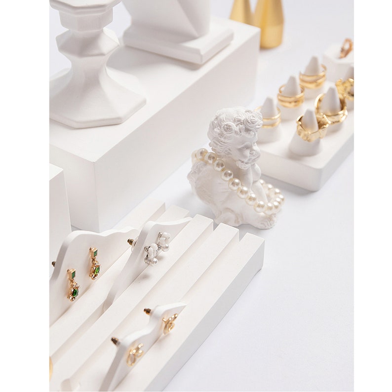 White Plaster Jewelry Display Jewelry Display Set Plaster - Etsy