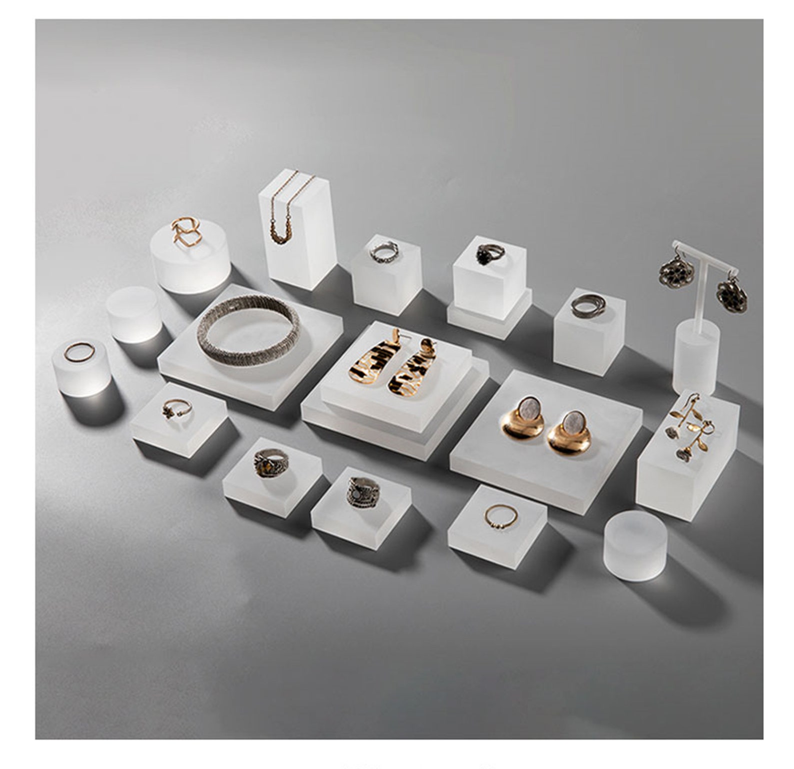 Matte Acrylic Jewelry Display Set Acrylic Jewelry Stand - Etsy