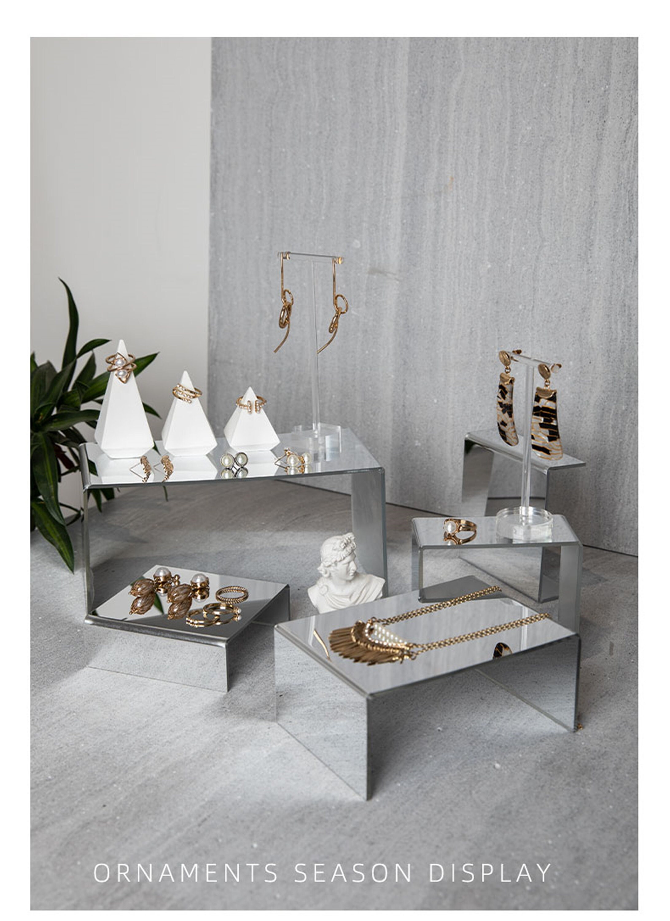 Mirror Acrylic Jewelry Display Set Acrylic Jewelry Stand - Etsy